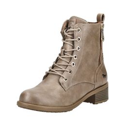 Schnürstiefelette Mustang Shoes "Mustang Shoes Stiefelette Lederimitat", Damen, Gr. 40, erde, Lederimitat, Schuhe