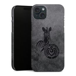 DeinDesign iPhone 15 Plus Handy Premium Case Smartphone Handyh&uuml;lle Schutzh&uuml;lle matt Official Licensed Product Msv Duisburg Zebra Premium Case