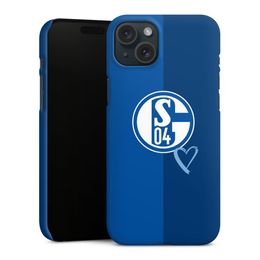 DeinDesign iPhone 15 Plus Handy Premium Case Smartphone Handyh&uuml;lle Schutzh&uuml;lle matt Heart Schalke 04 Fc Schalke 04 Premium Case