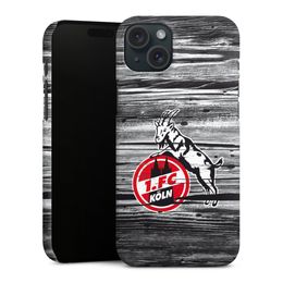 DeinDesign iPhone 15 Plus Handy Premium Case Smartphone Handyh&uuml;lle Schutzh&uuml;lle matt 1. Fc K&ouml;ln Wooden Look Official Licensed Product Premium Case