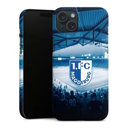 DeinDesign iPhone 15 Plus Handy Premium Case Smartphone Handyh&uuml;lle Schutzh&uuml;lle matt Stadium 1. Fcm 1. Fc Magdeburg Premium Case