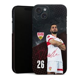 DeinDesign iPhone 15 Plus Handy Premium Case Smartphone Handyh&uuml;lle Schutzh&uuml;lle matt Official Licensed Product Deniz Undav Vfb Stuttgart Premium Case