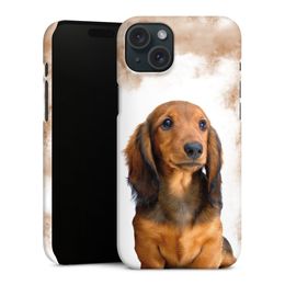 DeinDesign iPhone 15 Plus Handy Premium Case Smartphone Handyh&uuml;lle Schutzh&uuml;lle matt Pet Dachshund Dog Premium Case