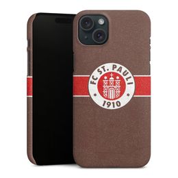 DeinDesign iPhone 15 Plus Handy Premium Case Smartphone Handyh&uuml;lle Schutzh&uuml;lle matt Fc St. Pauli Logo Official Licensed Product Premium Case