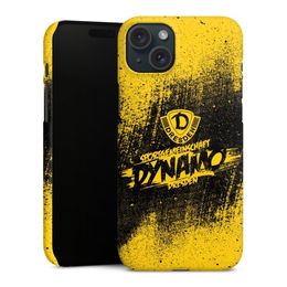 DeinDesign iPhone 15 Plus Handy Premium Case Smartphone Handyh&uuml;lle Schutzh&uuml;lle matt Logo Official Licensed Product Sg Dynamo Dresden Premium Case