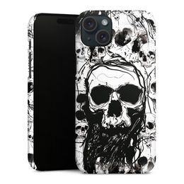 DeinDesign iPhone 15 Plus Handy Premium Case Smartphone Handyh&uuml;lle Schutzh&uuml;lle matt Totenkopf Skulls Halloween Premium Case