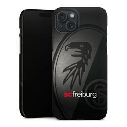 DeinDesign iPhone 15 Plus Handy Premium Case Smartphone Handyh&uuml;lle Schutzh&uuml;lle matt Official Licensed Product Sc Freiburg Metallic Look Premium Case