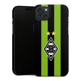DeinDesign iPhone 15 Plus Handy Premium Case Smartphone Handyh&uuml;lle Schutzh&uuml;lle matt Stripes Borussia M&ouml;nchengladbach Gladbach Premium Case