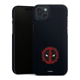 DeinDesign iPhone 15 Plus Handy Premium Case Smartphone Handyh&uuml;lle Schutzh&uuml;lle matt Logo Marvel Deadpool Premium Case