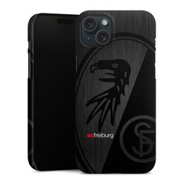 DeinDesign iPhone 15 Plus Handy Premium Case Smartphone Handyh&uuml;lle Schutzh&uuml;lle matt Sc Freiburg Metallic Look Official Licensed Product Premium Case