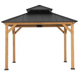 Sunjoy Pavillon Zedernholz Gazebo KAPS - 330cm x 330cm, anthrazit