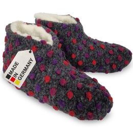 NYVI Bettschuhe IamFlauschi – Kuschelig Warme Hausschuhe aus 100% Reiner Schafwolle Größe:42 / 43;Farbe:Funky Anthrazit