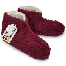 NYVI Bettschuhe IamFlauschi – Kuschelig Warme Hausschuhe aus 100% Reiner Schafwolle Größe:36 / 37;Farbe:Hot Bordeaux