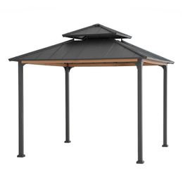 Sunjoy Stahl Pavillon Gazebo Pasu - 300cm x 300cm, anthrazit