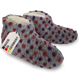NYVI Bettschuhe IamFlauschi – Kuschelig Warme Hausschuhe aus 100% Reiner Schafwolle Größe:42 / 43;Farbe:Cozy Silber