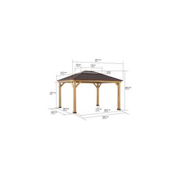 Sunjoy Zedernholz Gazebo BRURI - 336cm x 394cm, braun