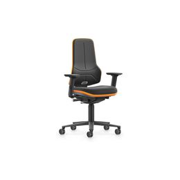 bimos Arbeitsstuhl XXL orange mit Rollen Supertec mit Armlehnen (9575-SP01-3279-703)