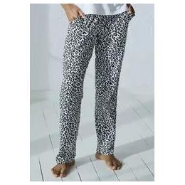 Pyjamahose Vivance DREAMS, Damen, Gr. 44/46, N-Gr, schwarz-wei&szlig; (schwarz, wei&szlig; gemustert), Single Jersey, Obermaterial: 100% Baumwolle, lang, Hosen Pyjamahose, mit Schwarz-Wei&szlig;-Druck