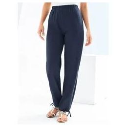 Jerseyhose Classic Basics, Damen, Gr. 52, Normalgr&ouml;&szlig;en, blau (marine), 100% Baumwolle, unifarben, lang, Hosen Jerseyhose