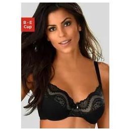 B&uuml;gel-BH Petite Fleur Gold, Damen, Gr. 90, Cup E, schwarz, Spitze, Obermaterial: 88% Polyamid, 12% Elasthan, BHs BH Spitzenw&auml;sche Spitzen-BH B&uuml;gel-BH, mit Obercup aus floraler Spitze, sexy Dessous