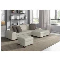 Sit & More Ecksofa SIT & MORE "Luxor L-Form", beige (creme), B:275cm H:82cm T:173cm, Luxus-Microfaser ALTARA NUBUCK (100% Polyester);Soft clean (98% Polyester, 2% Polyamid);Struktur fein (100% Polyester), Sofas, Ecksofa, wahlweise mit Bettfunktion, Bettkasten und Kopfteilverstellung