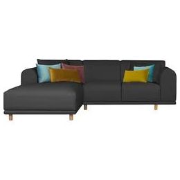 Ecksofa OTTO HOME "Maroon L-Form", schwarz, B:285cm H:82cm T:191cm, Struktur (100% Polyester);Struktur grob ( 100% POLYPROPYLEN;Struktur fein ( 100% Polyester), Sofas, Ecksofa, in skandinavischem Design, mit losen Kissen