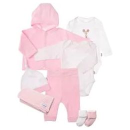 Erstausstattungspaket Liliput "P&uuml;nktchen", M&auml;dchen, Gr. 50/56, rosa (wei&szlig;, rosa), 100% Baumwolle, KOB Set-Artikel Erstausstattungspaket, Bodies, Jacke, Hose, M&uuml;tze, Mullwindel und Socken
