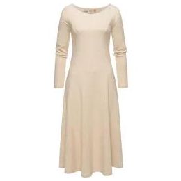 A-Linien-Kleid Ragwear "Appero Long", Damen, Gr. XL (42), Normalgr&ouml;&szlig;en, beige, Material: 70% Baumwolle, 30% Polyester, Basic, A-Linie ca. Mitte Wade, Rundhals, &Auml;rmel ohne &Auml;rmelschlitz abgesteppte Kante, Kleider, Stylisches Langarm-Kleid f&uuml;r den Winter