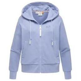 Kapuzensweatjacke Ragwear "Taila", Damen, Gr. L (40), blau, Sweatware, Material: 70% Baumwolle, 30% Polyester, weit h&uuml;ftlang, tiefer Rundhals, &Auml;rmel ohne &Auml;rmelschlitz Rippb&uuml;ndchen, Sweatjacken, modische Damen Sweatjacke mit Kapuze