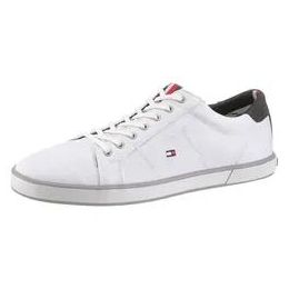 Sneaker Tommy Hilfiger "H2285ARLOW 1D", Herren, Gr. 48, schwarz-wei&szlig; (wei&szlig;, schwarz), Textil, Schuhe Sneaker, Freizeitschuh, Halbschuh, Schn&uuml;rer mit seitlicher Flaggen-Stickerei