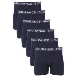 Boxershorts Endurance "Burke", Herren, Gr. S, 6 Stk., blau, 95% Baumwolle, 5% Elasthan, unifarben, Unterhosen, im praktischen 6er-Pack