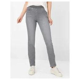 Bequeme Jeans RAPHAELA BY Brax "Style PAMINA", Damen, Gr. 50, Normalgr&ouml;&szlig;en, grau (mittelgrau), Denim/Jeans, 93% Baumwolle, 5% Elastomultiester, 2% Elasthan, slim fit, Jeans