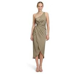 Abendkleid Vera Mont "Damen mit Raffung", Damen, Gr. 40, Normalgr&ouml;&szlig;en, blau (turf), Satin, Obermaterial: 100% Polyester; Futter: 95% Polyester, 5% Elasthan, figurbetont lang, asymmetrischer Ausschnitt, Kleider Abendkleid, Material