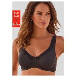 Minimizer-BH Nuance, Damen, Gr. 75, Cup C, schwarz-wei&szlig; (wei&szlig;, schwarz), Obermaterial: 80% Baumwolle, 10% Elasthan, 10% Polyamid, BHs Minimizer-BH, B&uuml;gel, Baumwollqualit&auml;t, Packung