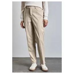 Chinohose Street One, Damen, Gr. 42, L&auml;nge 30, beige (honey sand meliert), Stoff, 73% Polyester, 22% Viskose, 5% Elasthan, unifarben, comfort fit lang, Hosen Chinohose, High Waist