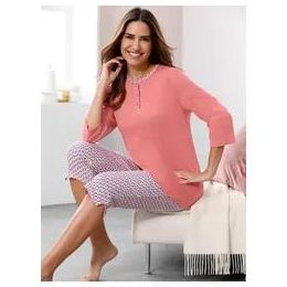 Capri-Pyjama, Damen, Gr. 56/58, rosa (flamingo, bedruckt), 100% Baumwolle, Homewear-Sets