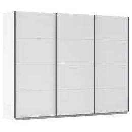 Schwebet&uuml;renschrank OTTO HOME "Kleiderschrank Schrank Garderobe AGORDO mit Dekor- oder Hochglanzfront", wei&szlig; (alpinwei&szlig;, griffleisten graumetallic), B:271cm H:229cm T:62cm, Holzwerkstoff, Schr&auml;nke, Schwebet&uuml;renschrank, in 4 Breiten und 2 H&ouml;hen MADE IN GERMANY