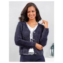 Cardigan Lady, Damen, Gr. 42, blau (marine), 78% Polyamid, 22% Viskose, unifarben, Strickjacken