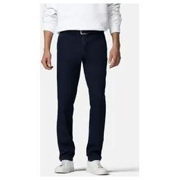 Chinos MEYER "Bonn", Herren, Gr. 98, Untersetzt- und Schlankgr&ouml;&szlig;en, blau (dunkelblau), 63% Baumwolle, 34% Polyester, 3% Elasthan, unifarben, regular fit kn&ouml;chellang, Hosen, aus Bio-Baumwolle