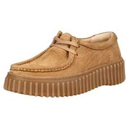 Schn&uuml;rschuh Clarks "Clarks Halbschuhe Nubukleder", Damen, Gr. 39,5, braun (tan), Nubukleder, Schuhe Schn&uuml;rschuh