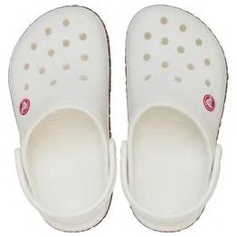 Clog Crocs "Crocband Holiday Clog K", Kinder, Gr. 37, wei&szlig;, CrosliteTM, Schuhe Clog, Weihnachtsschuh, Hausschuh mit bunter Bord&uuml;re