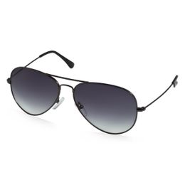 Fielmann BD 277 SUN CL | Unisex-Sonnenbrille | Fassung: Vollrand, Pilot, Edelstahl, Gun Dunkel | Glasfarbe: Grau Verlaufend