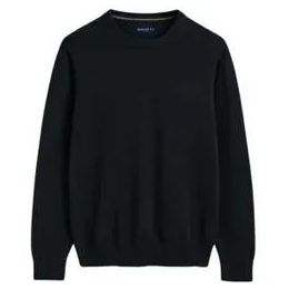Hackett London f&uuml;r Herren. HM7000143 Einfarbiger marineblauer Pullover (M), L&auml;ssig, Baumwolle