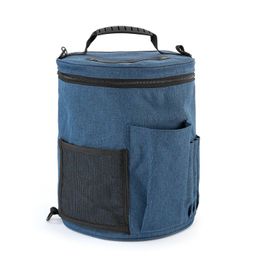 buttinette Tasche f&uuml;r Strickzubeh&ouml;r, Farbe: jeans-denim, Gr&ouml;&szlig;e: 31,5 cm x 29 cm &Oslash;