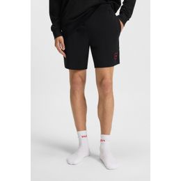 Shorts HUGO UNDERWEAR "Laze Shorts CW 10", Herren, Gr. XXL, N-Gr, schwarz (schwarz 001), Jersey, Obermaterial: 95% Baumwolle, 5% Elasthan, unifarben, Basic, relaxed fit, Hosen, mit elastischem Bund