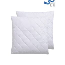 Kopfkissen my home "Microlux Kopfkissen 40x80 cm, 80x80 cm", weiß, B:80cm L:80cm, Bezug: 100% Polyester. Füllung: 100% Polyester, Kopfkissen, Kissen im Spar-Set