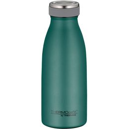 Isolierflasche THERMOCAFÉ "TC BOTTLE, aus doppelwandigem Edelstahl, spülmaschinenfest", moss grün mat, H:18cm, Edelstahl, Kunststoff, Silikon, Trinkflaschen, gummierter Drehverschluss, absolut dicht bei Kohlensäure