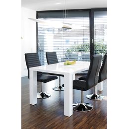Essgruppe Salesfever "Luton - Stilvoller Esstisch inkl. Stühle", schwarz (schwarz,), Sitzmöbel-Sets