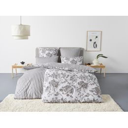 Bettwäsche Andas "Nordby", grau, B/L: 135cm x 200cm, 1 Stk., 1 Stk., Renforcé, B/L: 80cm x 80cm, 2, Renforcé, Obermaterial: 100% Baumwolle, Bettwäsche, Bettwäsche aus Baumwolle, skandinavisches Design, ab Größe 135x200 cm