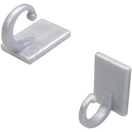 Raffhaken Liedeco, silber (silberfarben, matt), Kunststoff, Raffhalter, f&uuml;r leichte Vorh&auml;nge